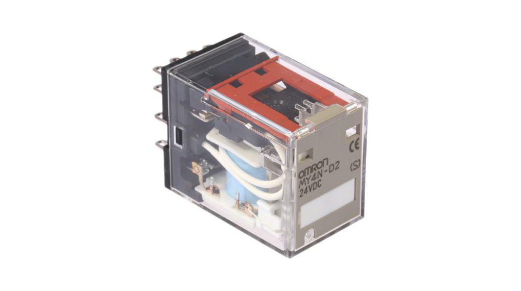 MY4N-D2 DC24(S) | Omron Electronic Components Plug In Power Relay, 24V dc Coil, 5A Switching ...